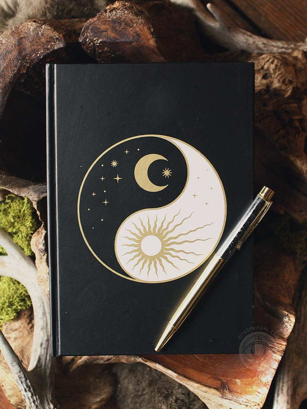 Yin Yang Journal with Black Obsidian Pen - Rite of Ritual